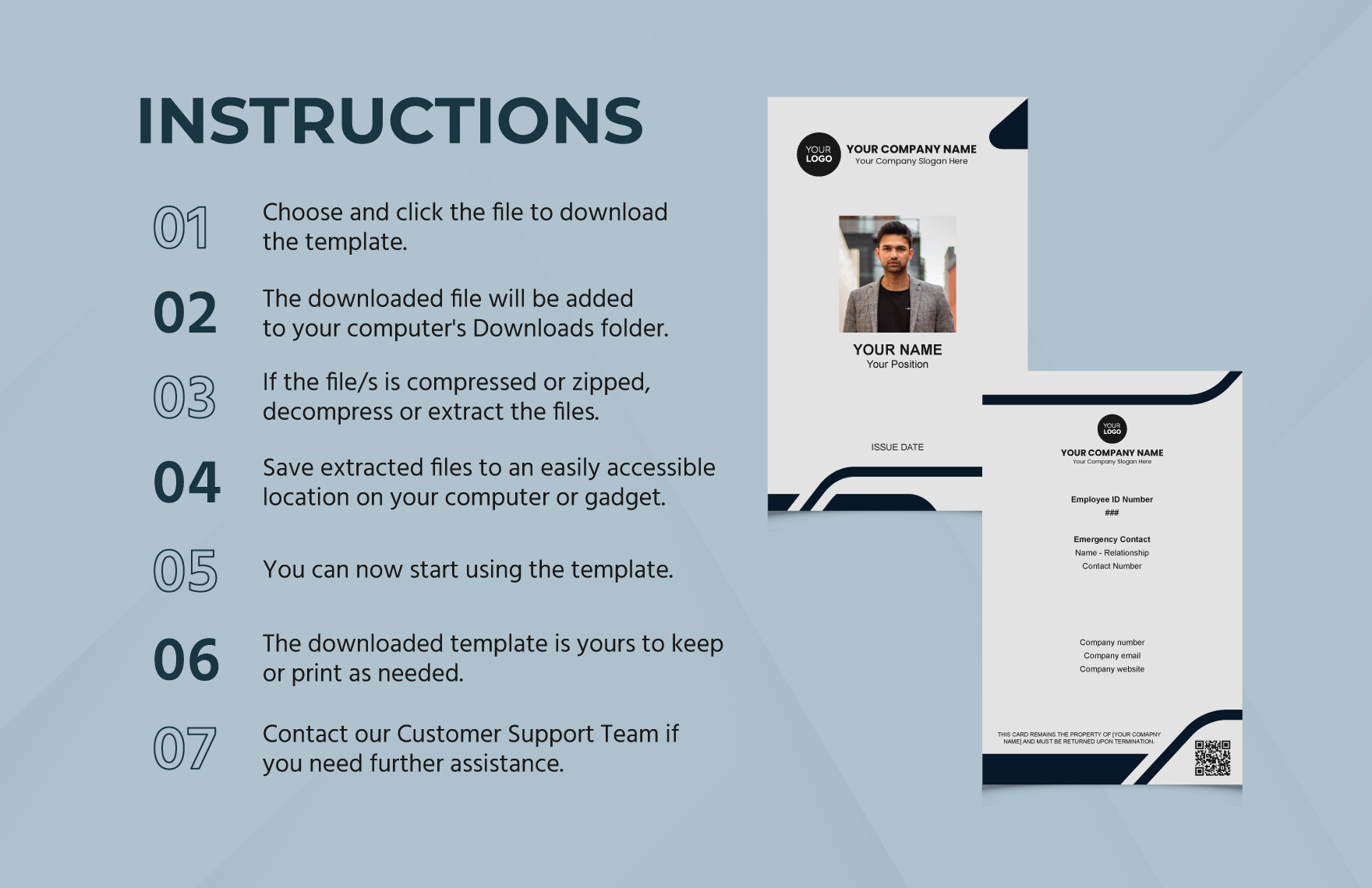 Corporate Marketer ID Card Template - Download in Word, PDF | Template.net