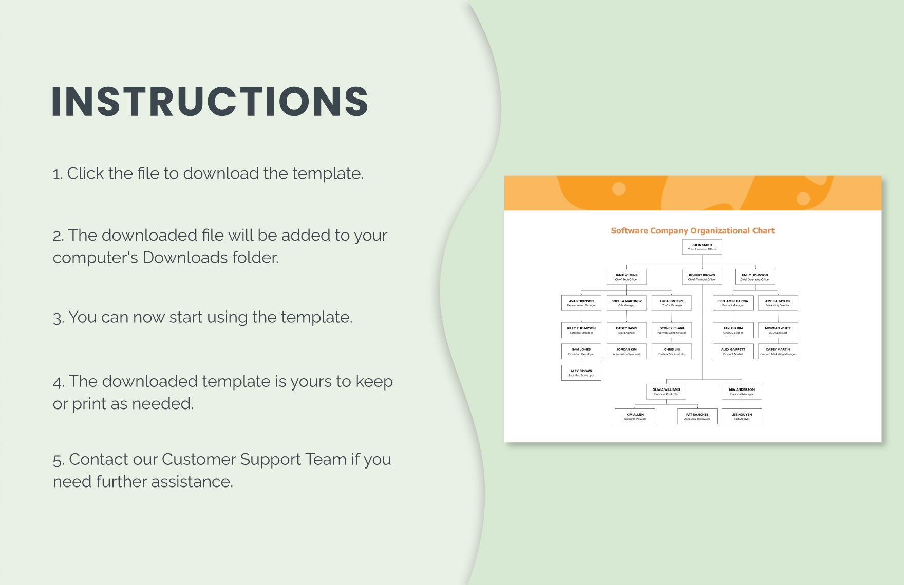 Organizational Chart for Software Company Template - Download in Word ...