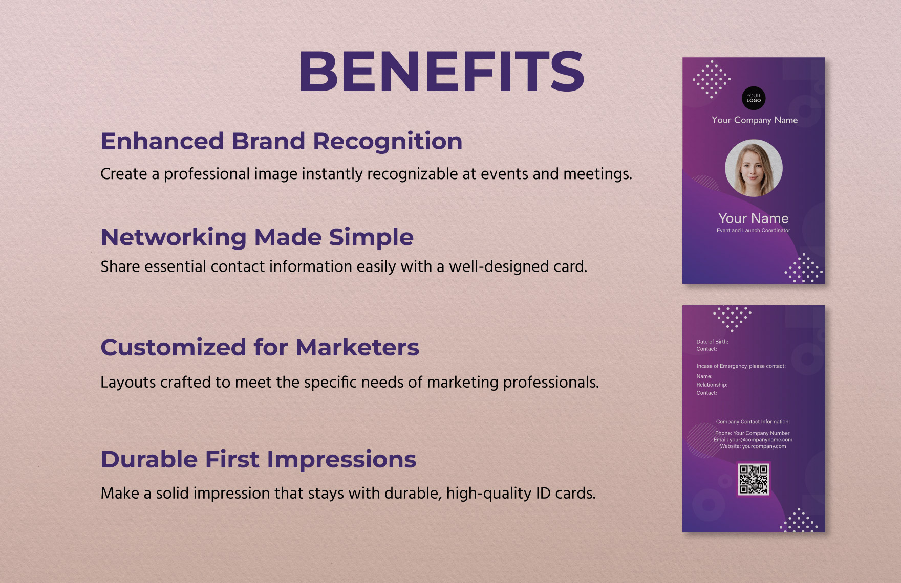 Event and Launch Coordinator ID Card Template - Download in Word, PDF ...