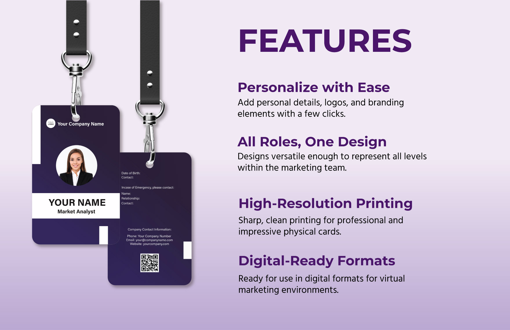 Market Analyst ID Card Template - Download in Word, PDF | Template.net