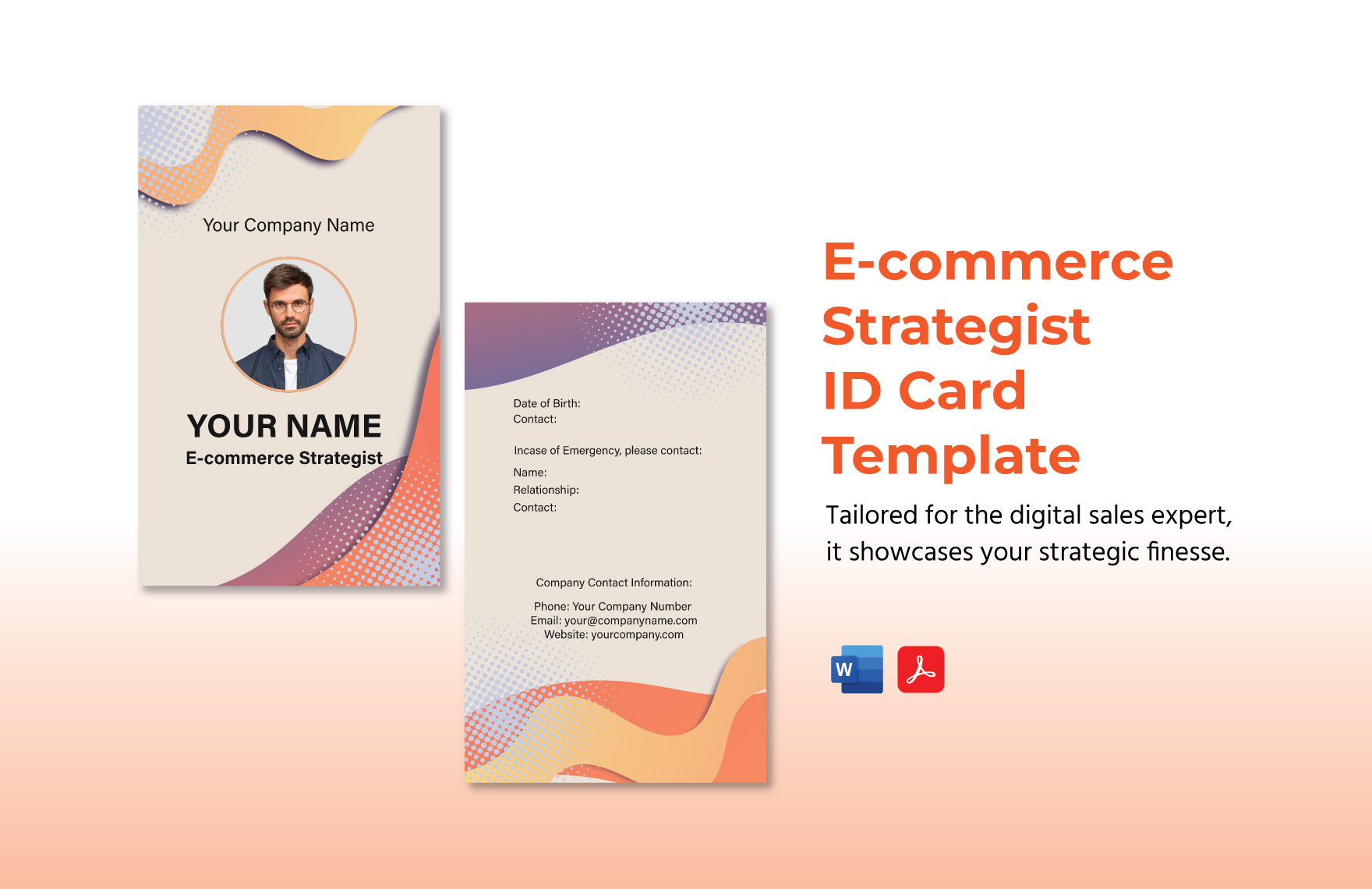 E-commerce Strategist ID Card Template - Download in Word, PDF ...
