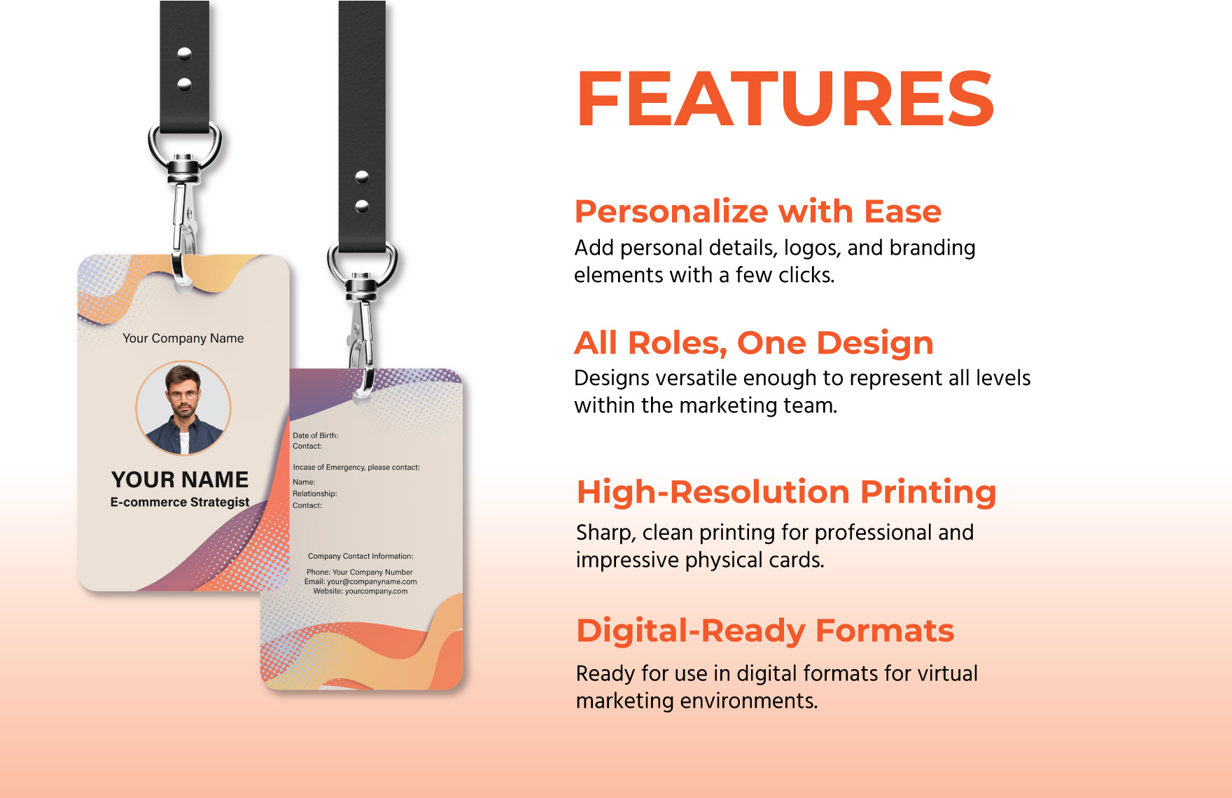 E-commerce Strategist ID Card Template - Download in Word, PDF ...