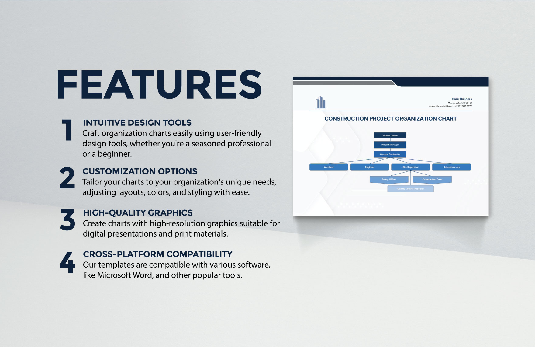 Construction Project Organization Chart Template In Word Download