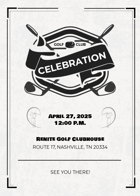 Golf Club Team Invitation Template