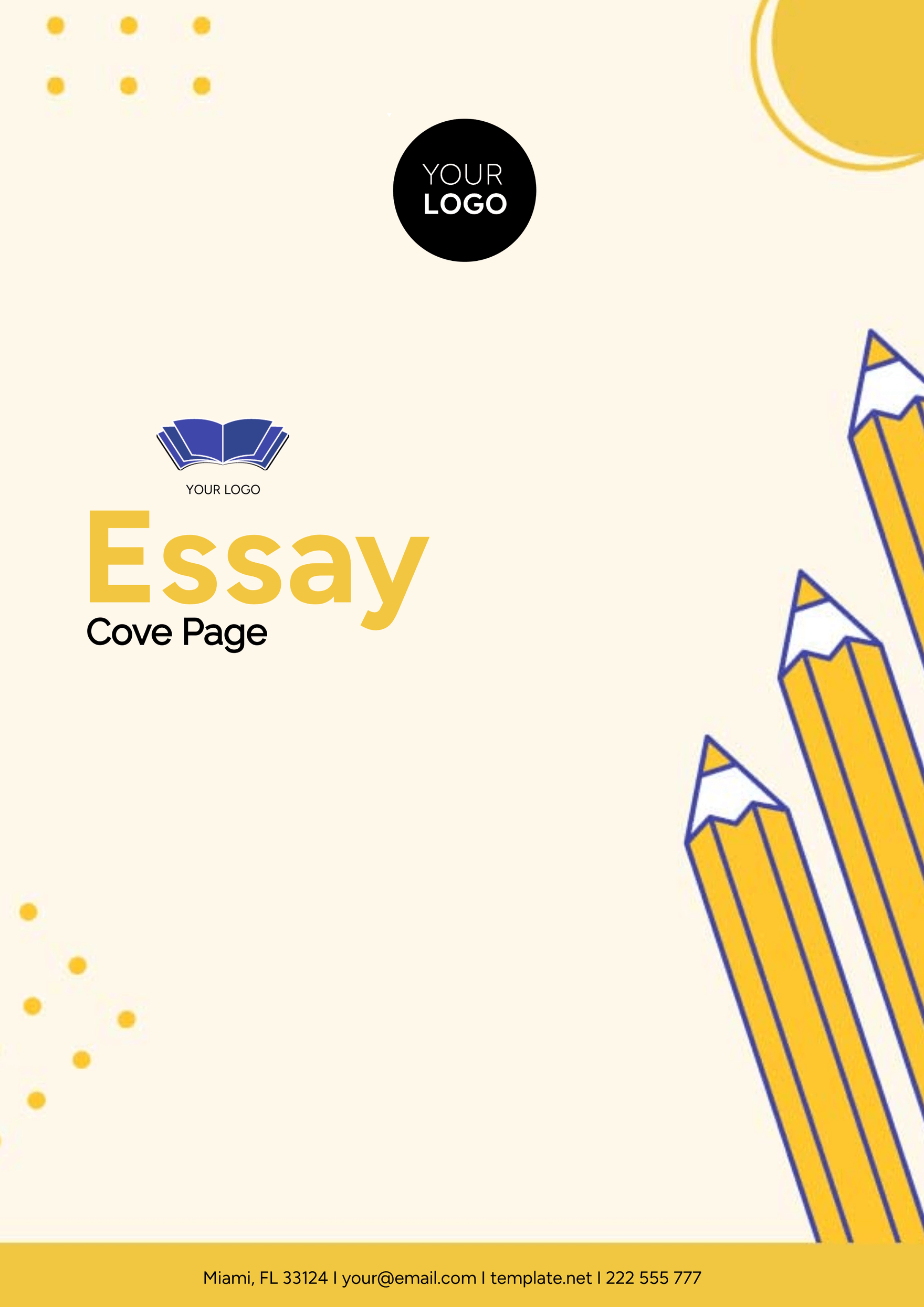 Free Essay Cover Page Edit Online Download Template