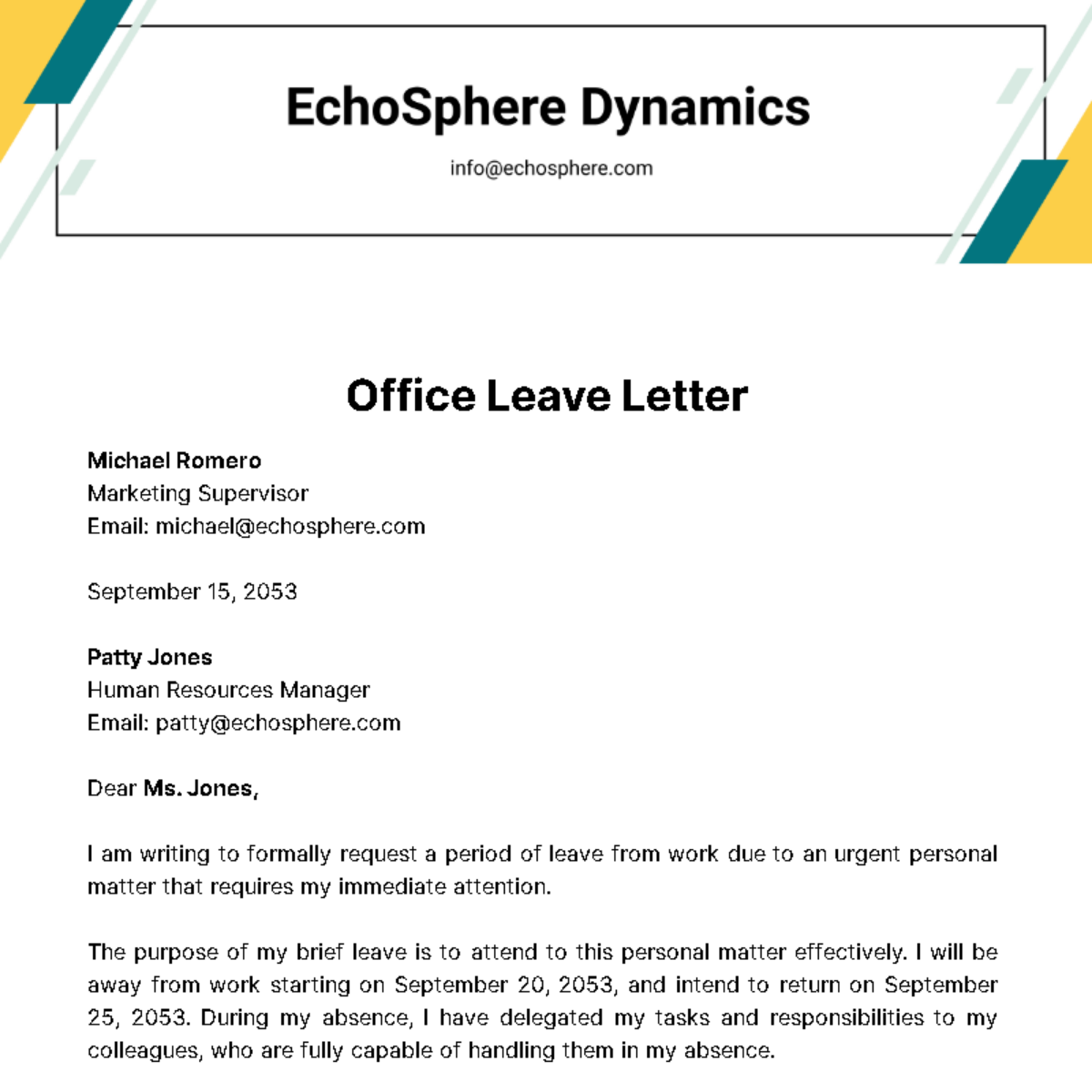 FREE Leave Letter Edit Online Download Template FREE Leave Letter Edit Online Download Template