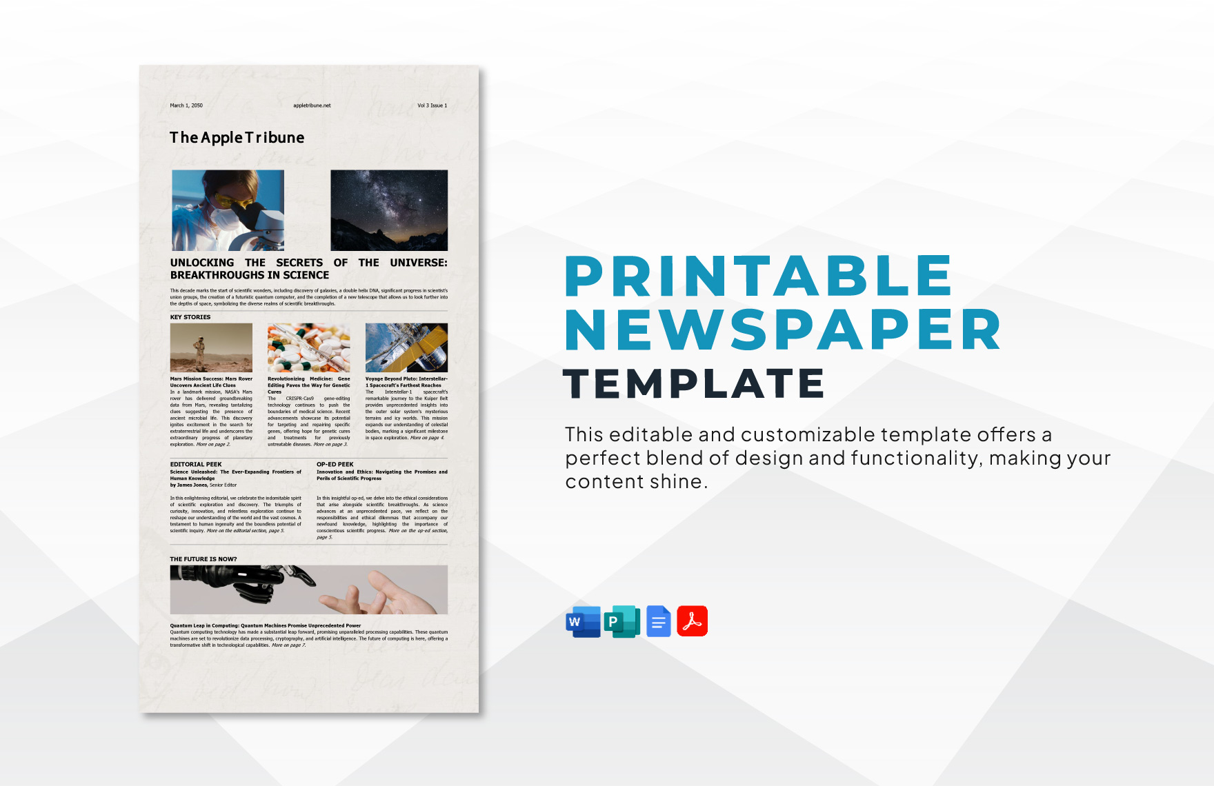 Free Newspaper Template Google Docs Of Editable Newspaper Te