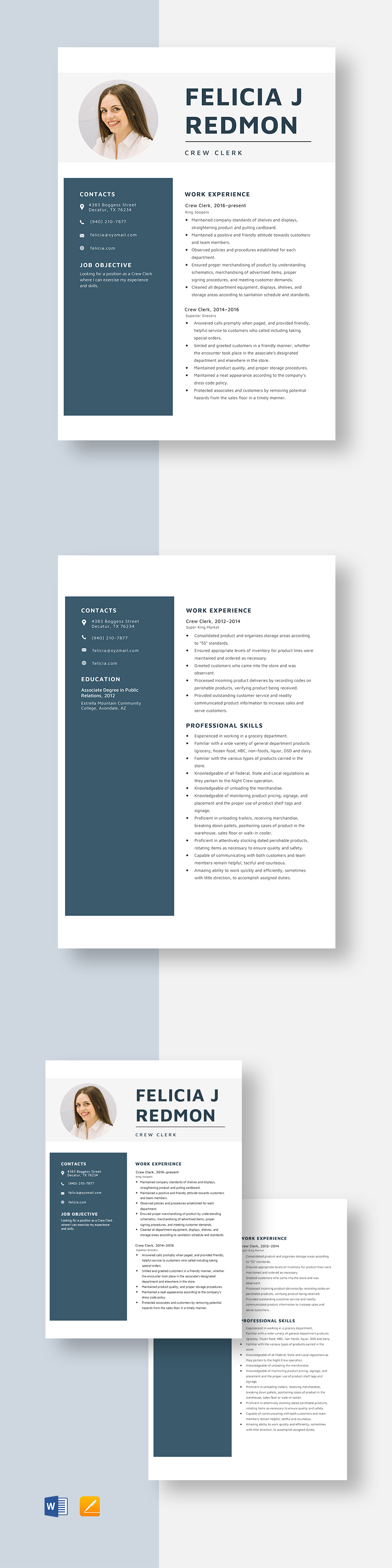 Free ER Clerk Resume Template - Word, Apple Pages | Template.net