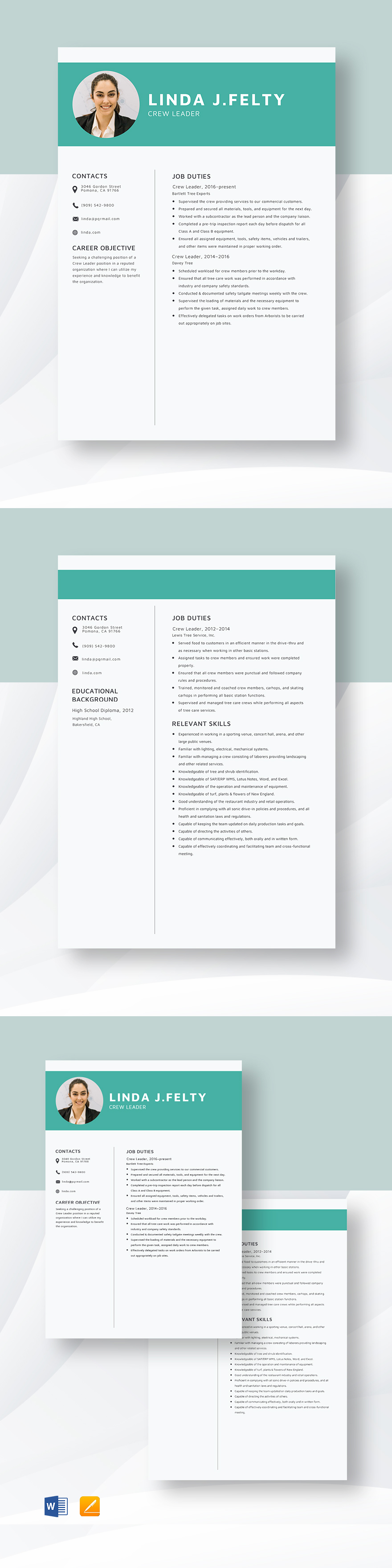 Free Crew Scheduler Resume Template - Word, Apple Pages | Template.net