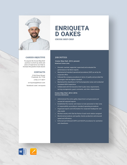 Free Ship Operator Resume - Word, Apple Pages | Template.net