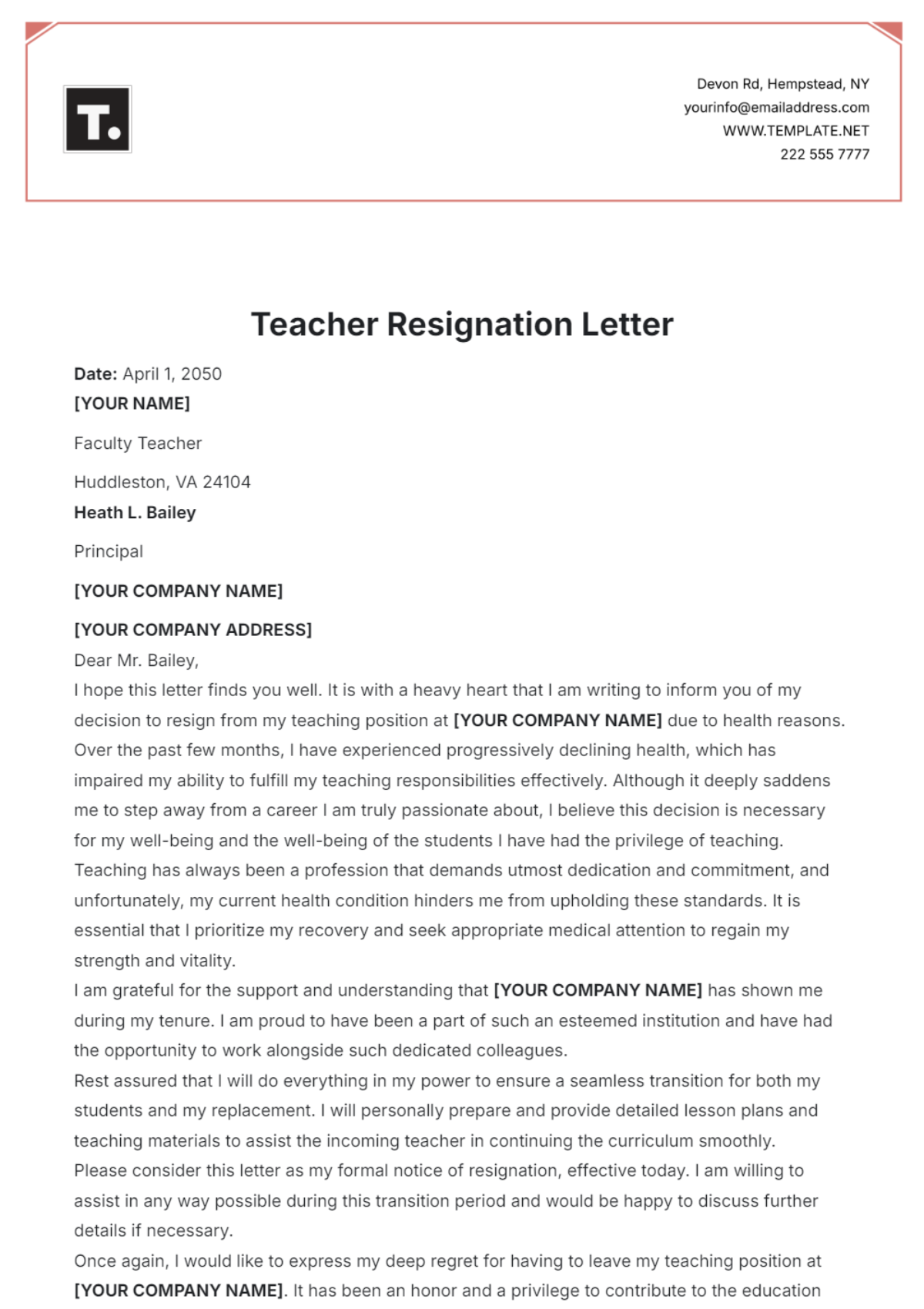 FREE Resignation Letters Templates & Examples - Edit Online & Download ...