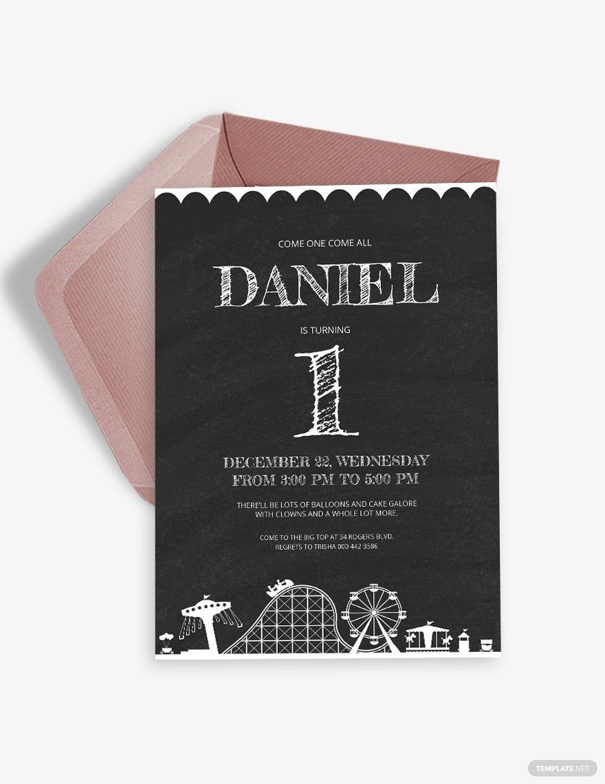 Free First Circus Birthday Party Invitation Template Download In PSD 