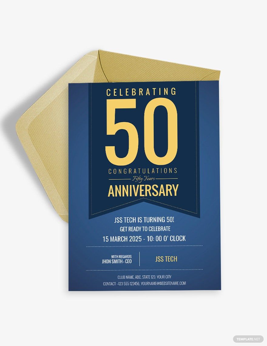 Corporate Anniversary Invitation Template PSD Template
