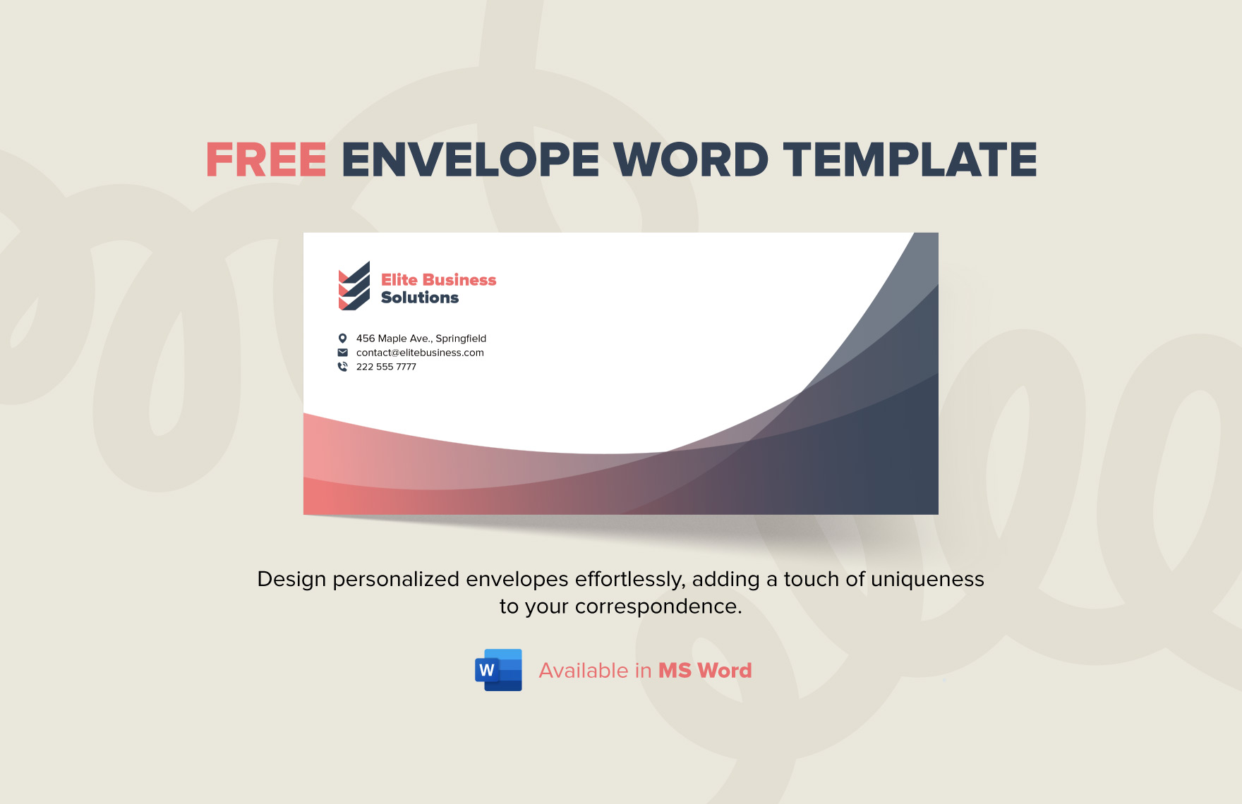 Envelope Word Template In MS Word Download