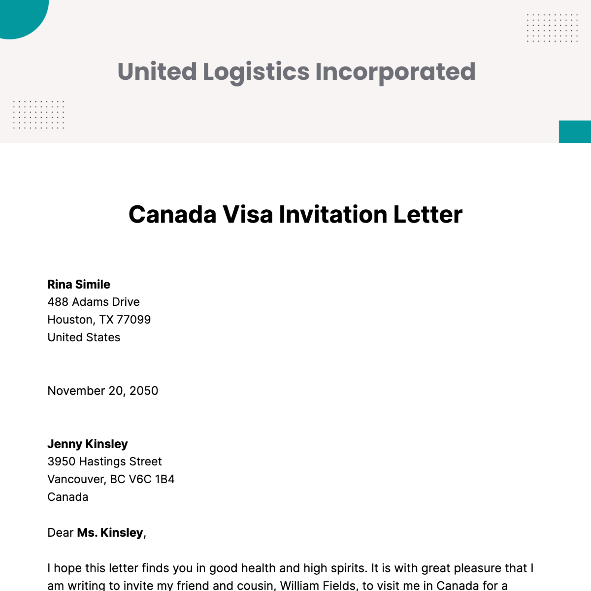 Canada Visa Invitation Letter Template Edit Online Download Example Canada Visa Invitation Letter Template Edit Online Download Example
