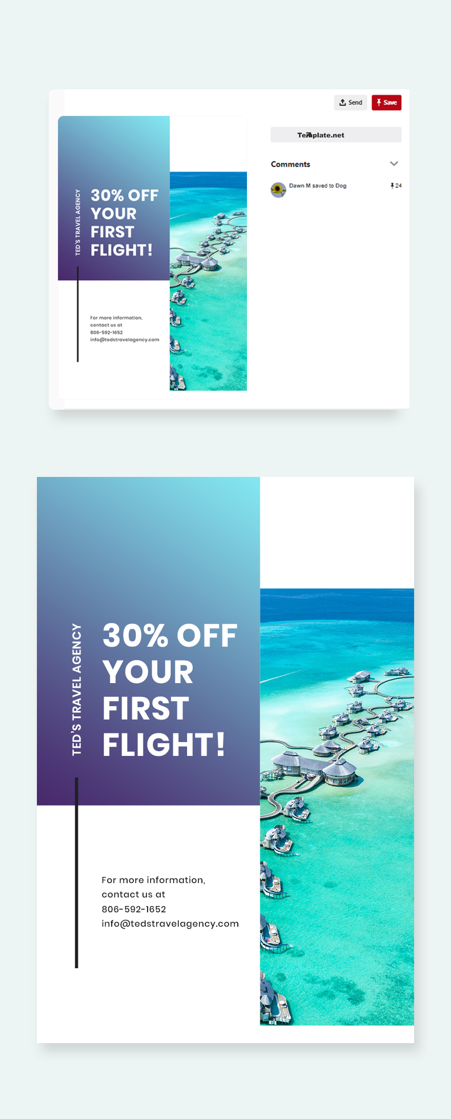 Free Simple Travel Agency Pinterest Pin Template - PSD | Template.net