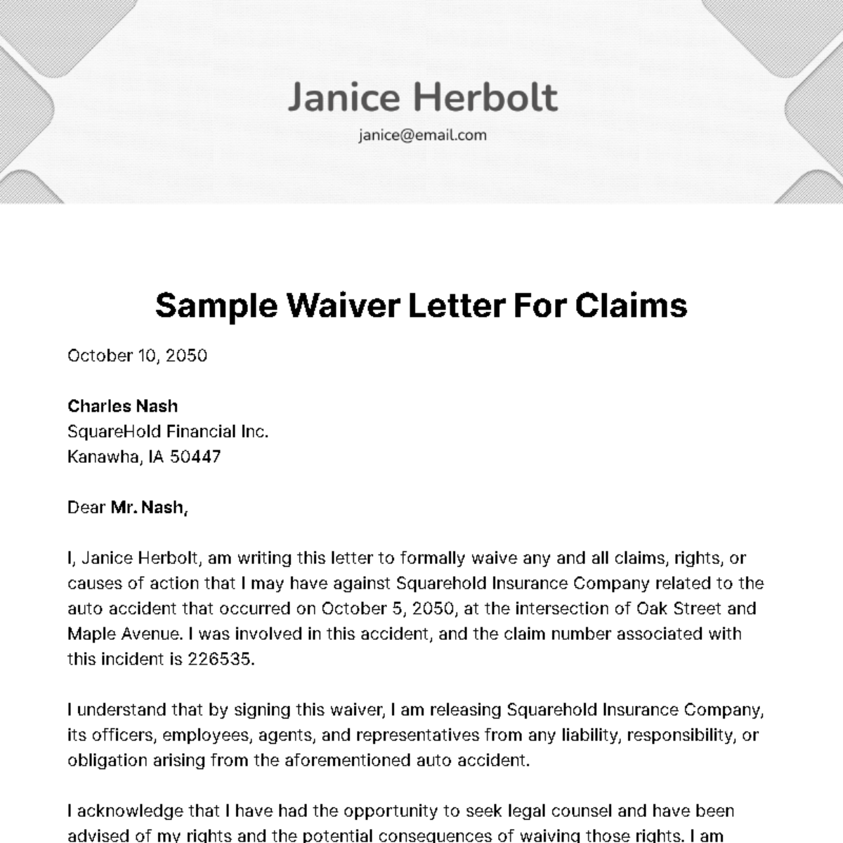 Sle Waiver Letter Templates Infoupdate Sle Waiver Letter Templates Infoupdate