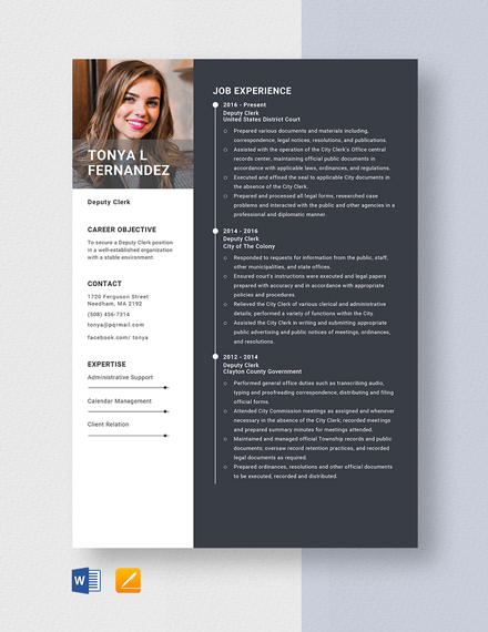 Free Deputy Sheriff Resume - Download in Word, Apple Pages | Template.net