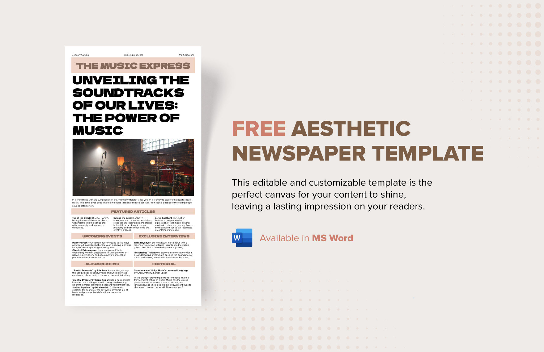Free Aesthetic Newspaper Template - Download in Word | Template.net
