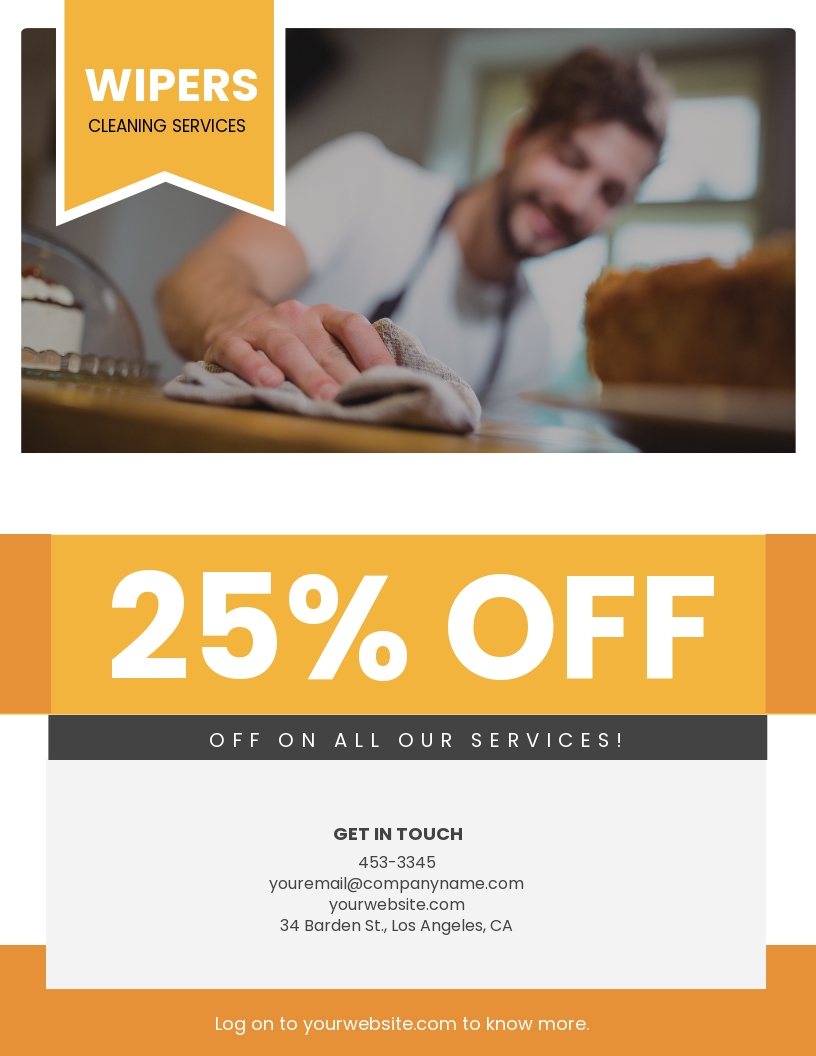 Printable Cleaning Services Flyer Template - Illustrator, Word, Apple Pages, PSD, Publisher ...