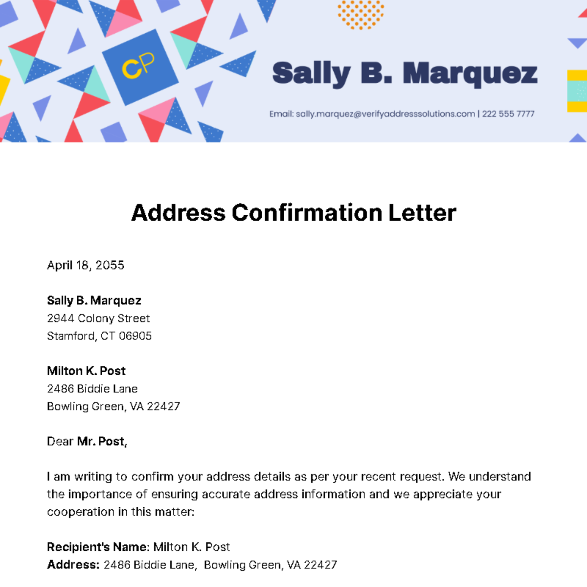 FREE Confirmation Letter Template - Download in Word, Google Docs, PDF ...