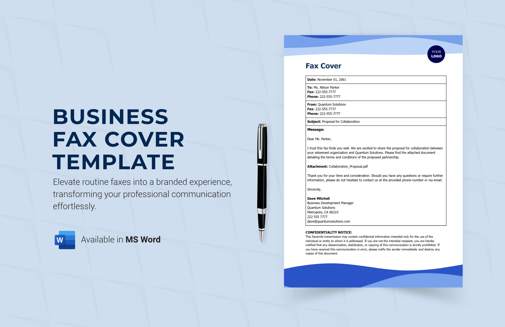 Business Fax Cover Template - Download in Word | Template.net