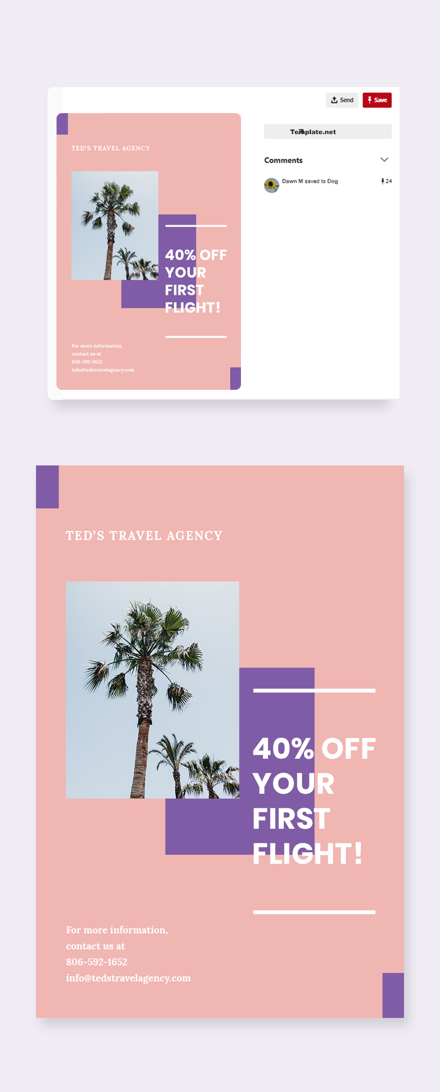 Free Simple Travel Agency Pinterest Pin Template - PSD | Template.net
