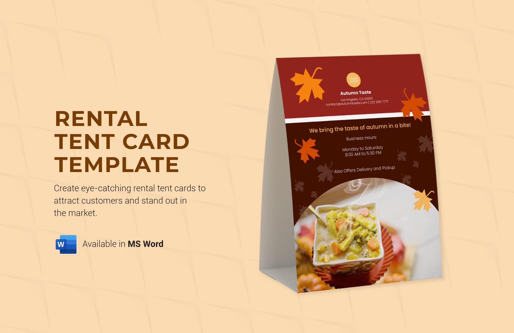 Printable Tent Card Template In Word PDF Download Template
