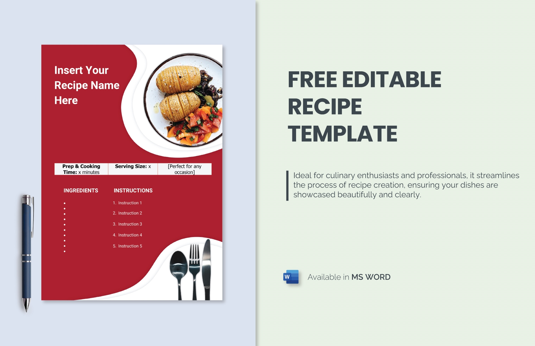 Free Editable Recipe Book Cover Template - Download in Word, Google ...