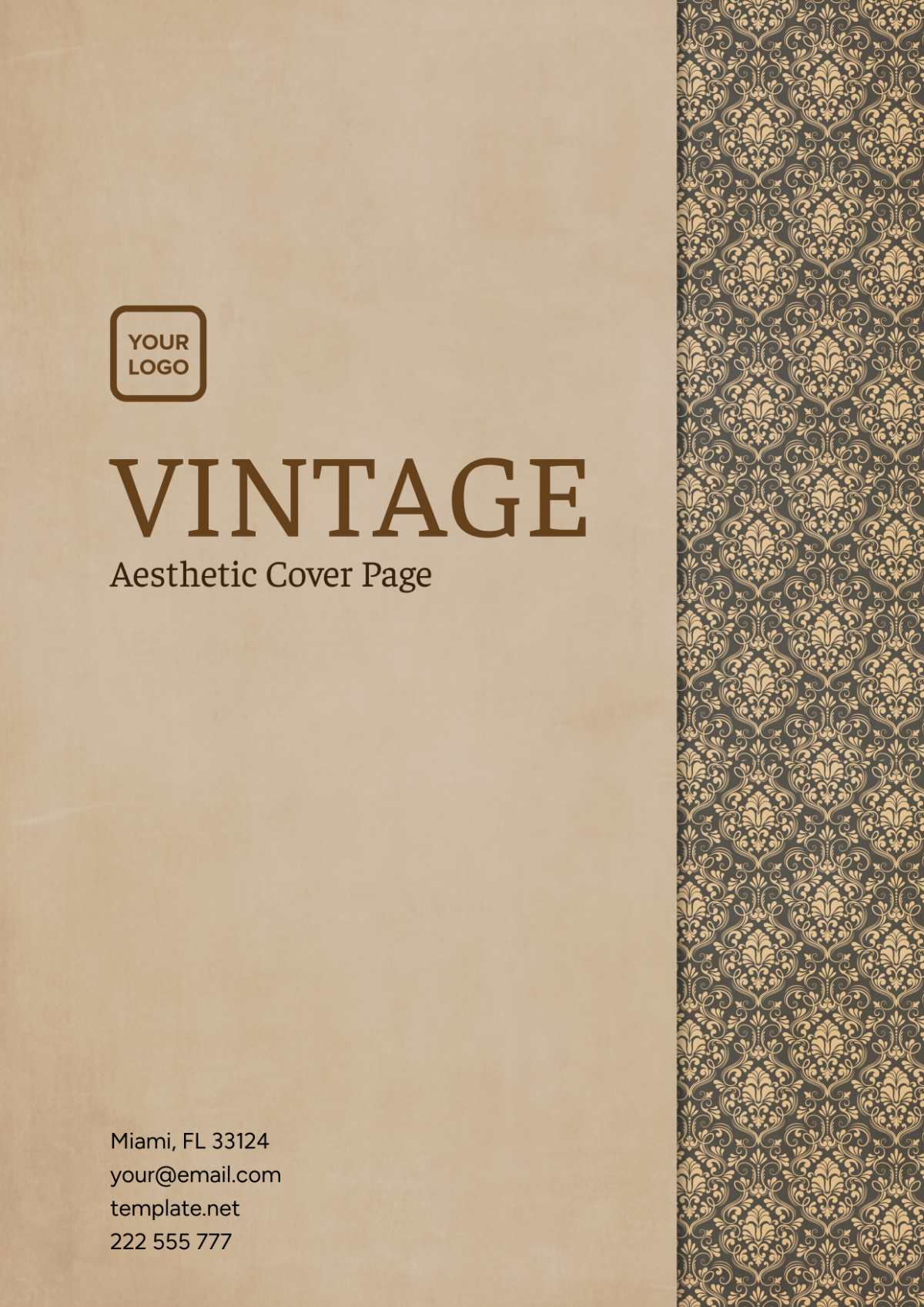 Free Vintage Aesthetic Cover Page - Edit Online & Download | Template.net