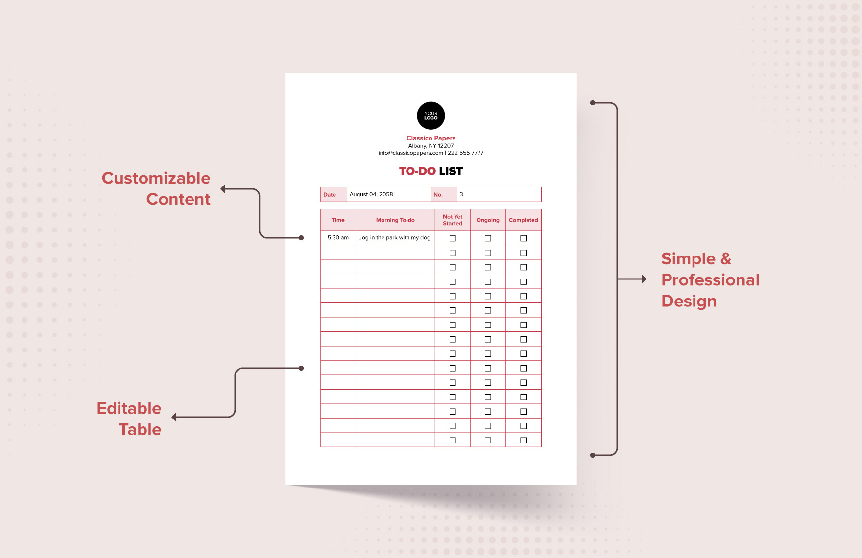 Free Simple To-Do Template - Download in Word, Google Docs, PDF ...