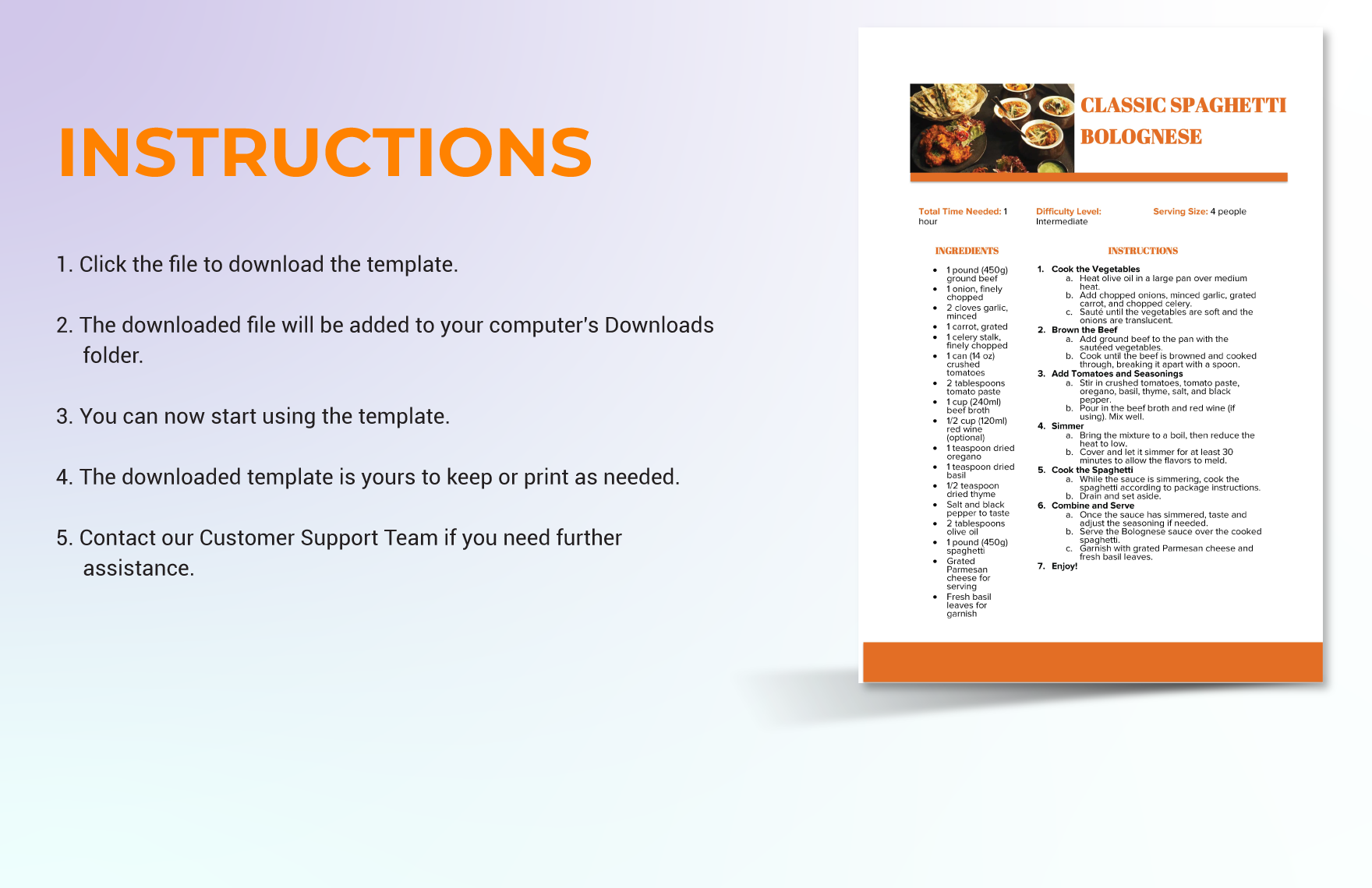 Free Basic Recipe Template - Download in Word | Template.net