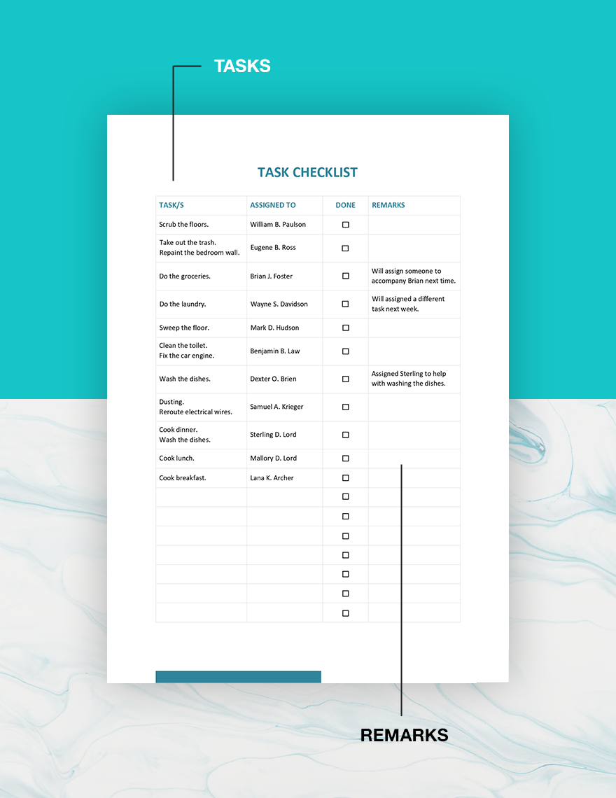 Task Checklist Template - Google Docs, Word, Apple Pages, PDF ...