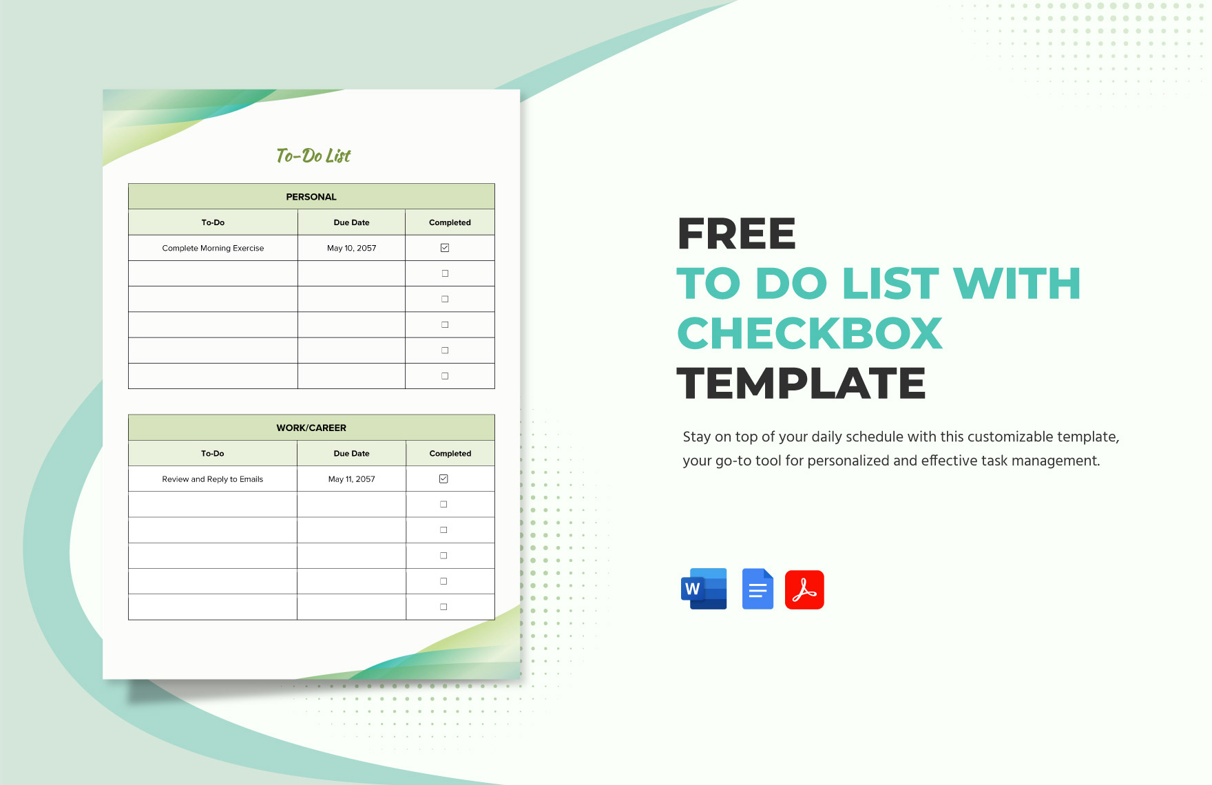 Free To Do List With Checkbox Template Download In Word Google Docs