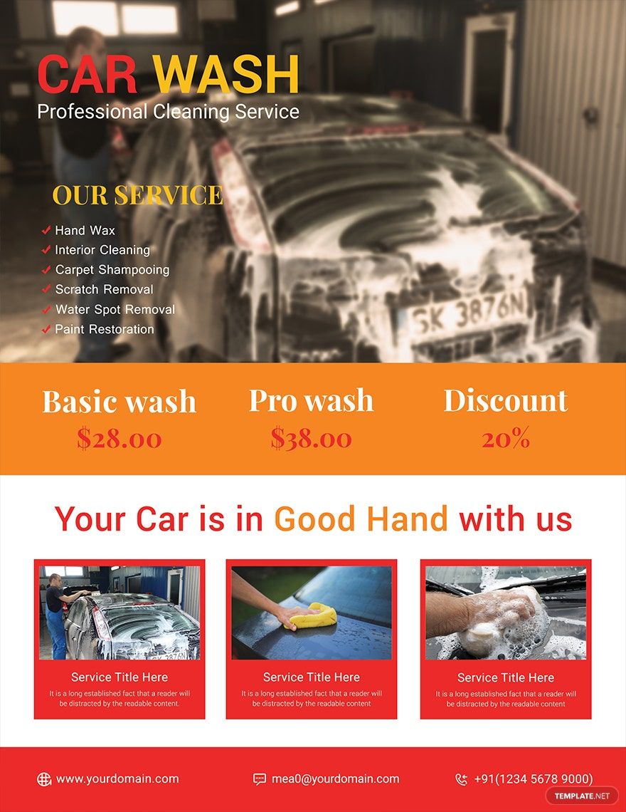 Free Sample Car Wash Flyer Template Download In Word Google Docs 