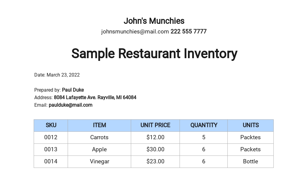 FREE Sample Supply Inventory Template - PDF | Word (DOC) | Apple (MAC ...