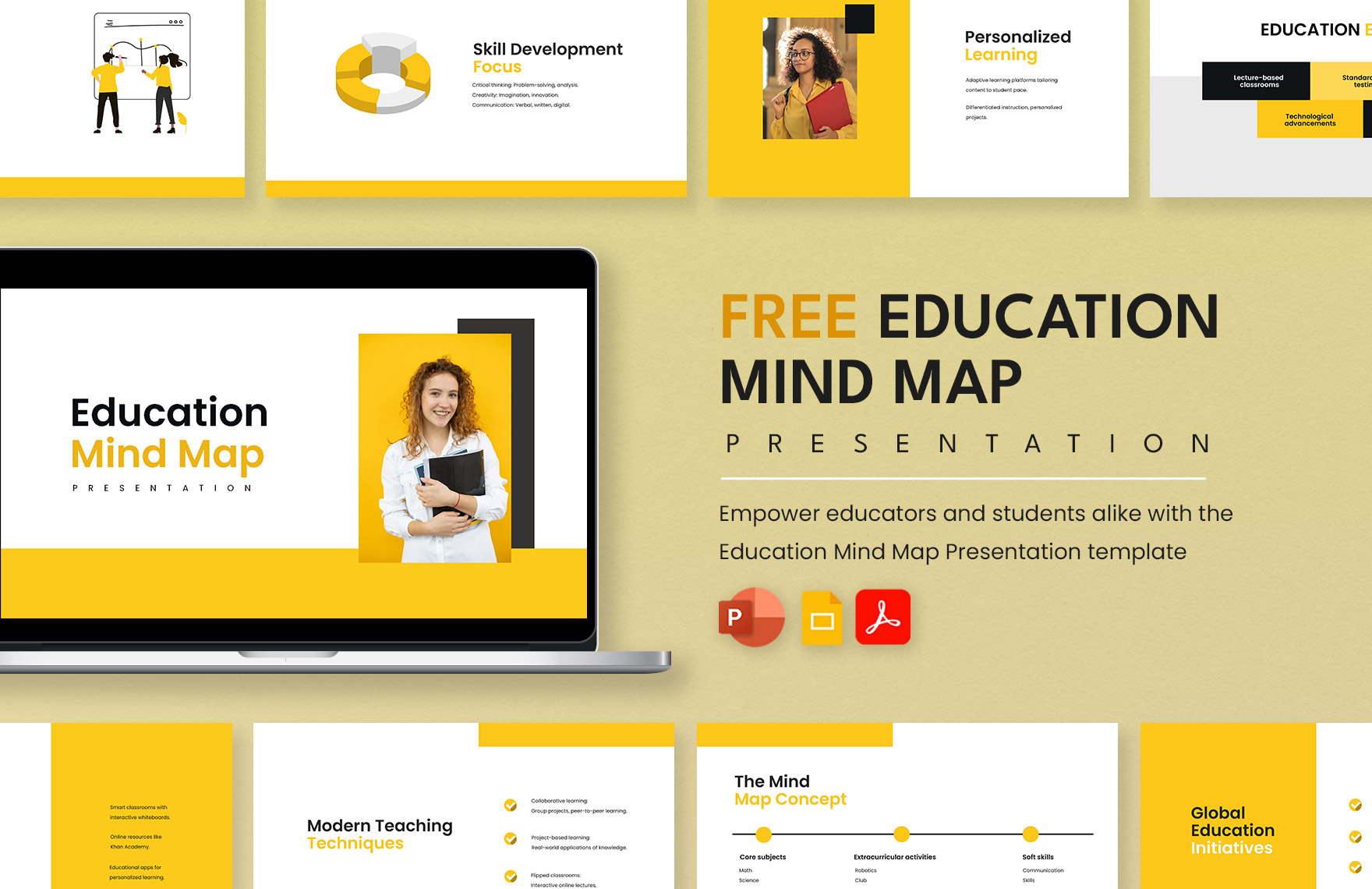 Free Education Mind Map Template - Download in PDF, PowerPoint, Google ...