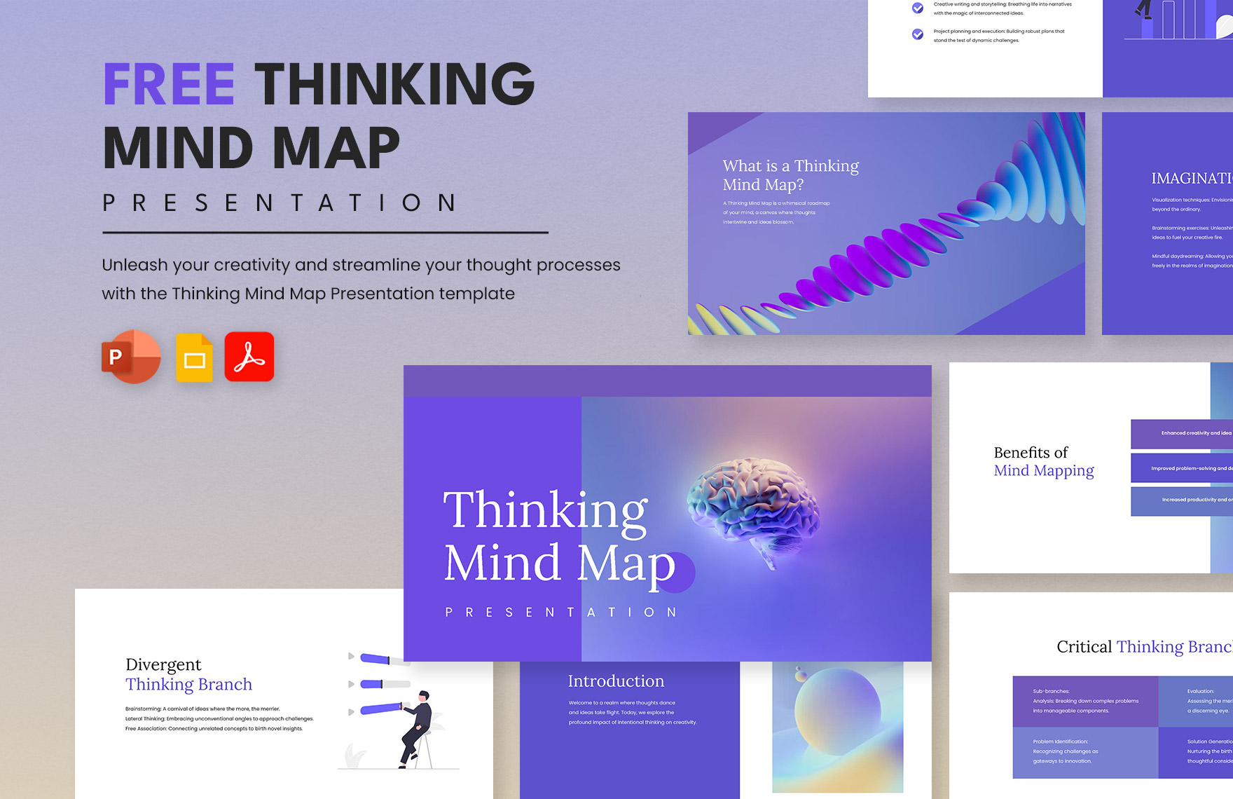 Free Thinking Mind Map Template - Download in PDF, PowerPoint, Google ...
