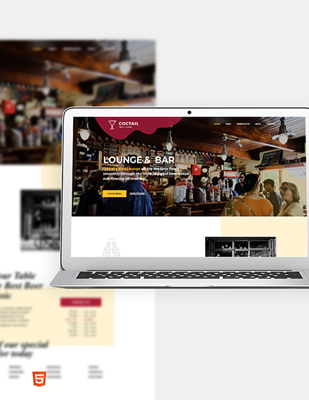 Bar & Lounge PSD Landing Page Template - Download in PSD | Template.net