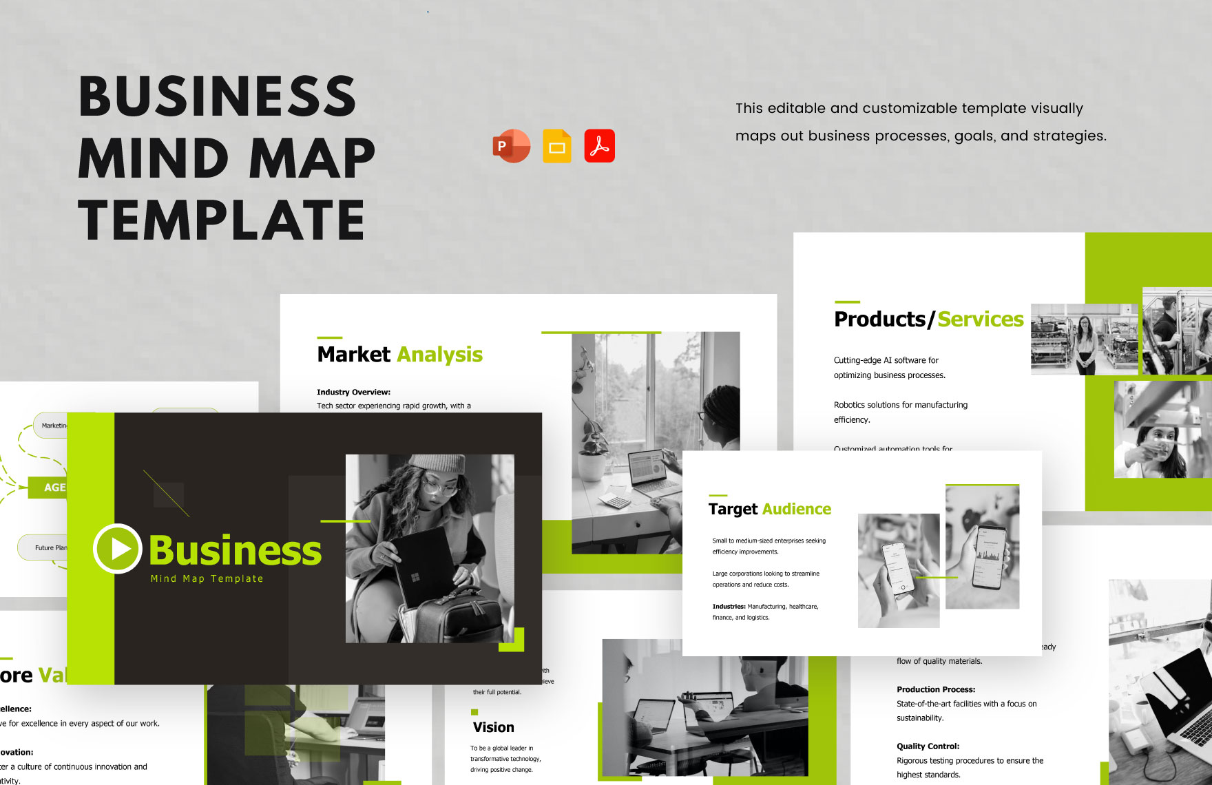 Business Mind Map Template - Download in PDF, PowerPoint, Google Slides ...