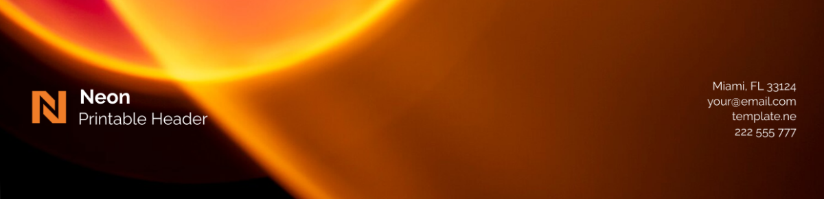 Free Neon Printable Header - Edit Online & Download | Template.net