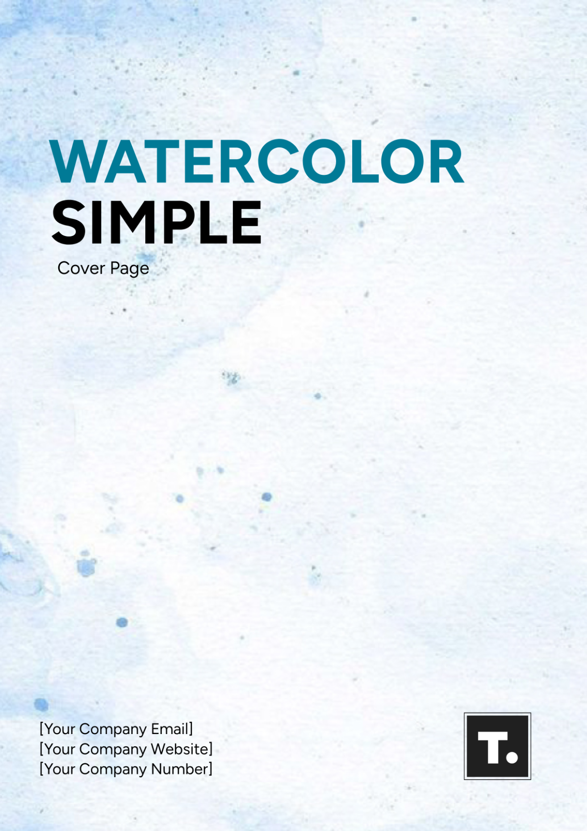 Watercolor Simple Cover Page Template - Edit Online & Download Example ...