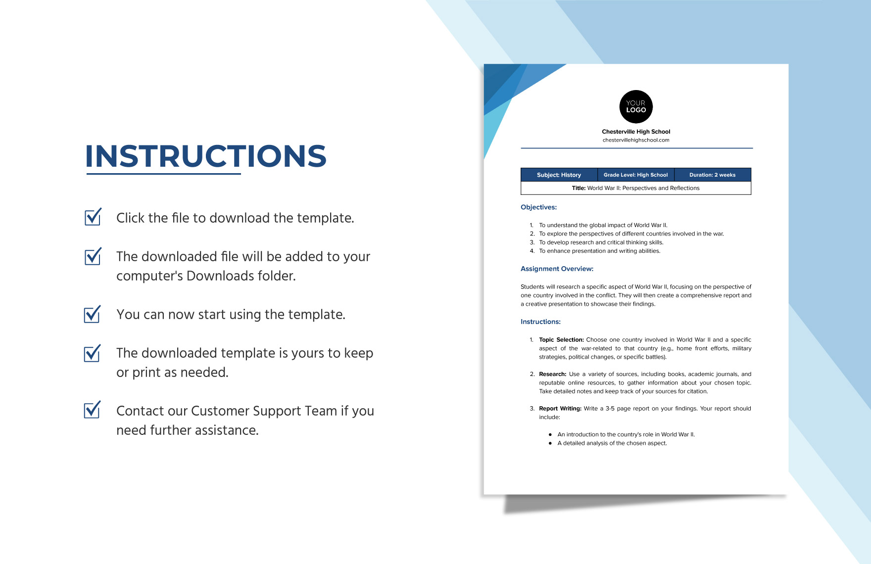 Free Printable Assignment Template - Download in Word, Google Docs, PDF ...