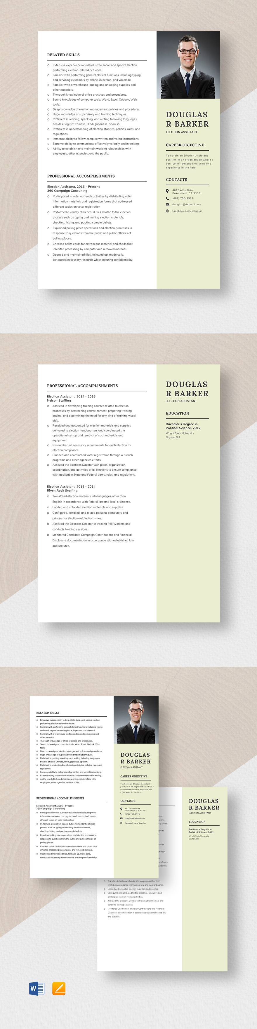 Free Election Assistant Resume Template - Word, Apple Pages | Template.net