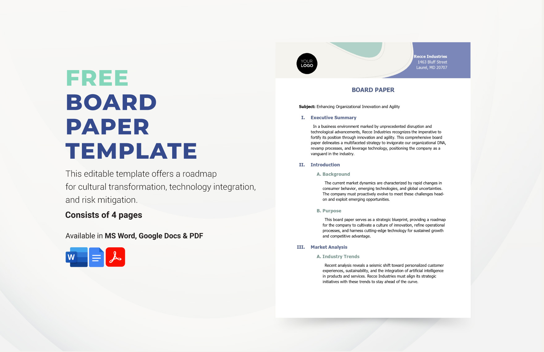 Simple Research Paper Template in Word, Google Docs, Pages - Download