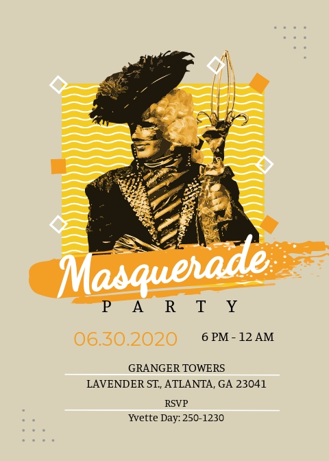 Free Masquerade Mask Invitation Template