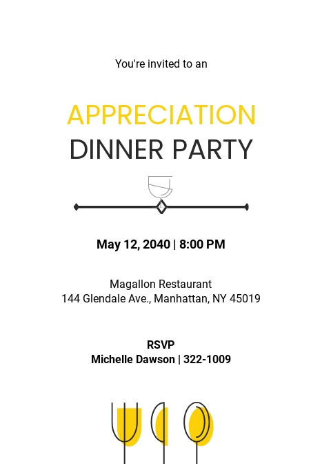 Minimal Appreciation Dinner Invitation Template