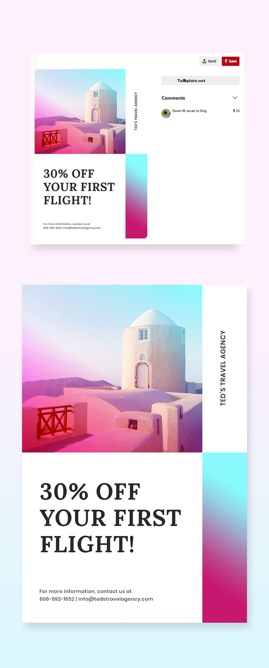 Free Simple Travel Agency Pinterest Pin Template - PSD | Template.net
