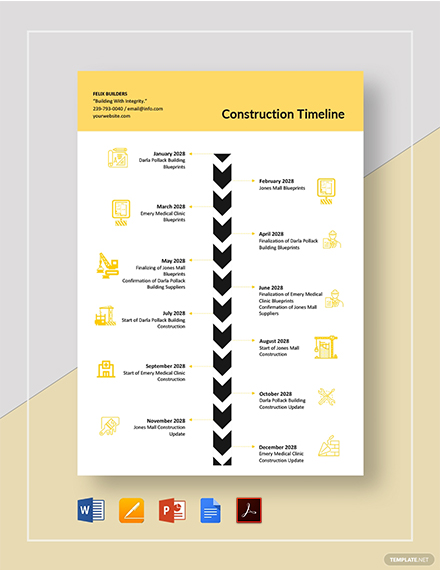 Construction Timeline - 17+ Examples, Format, Pdf | Examples