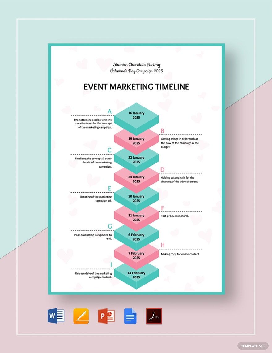 Event Marketing Timeline Template Word Google Docs PDF Apple Pages PowerPoint Template